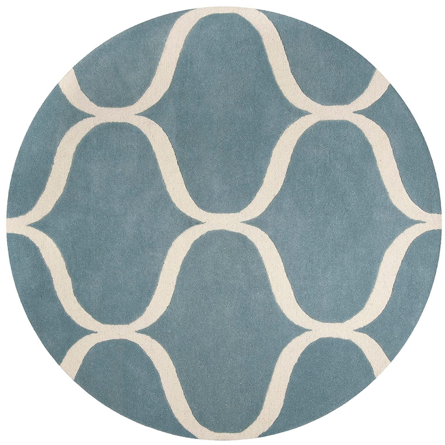 Hand Tufted Round Woollen Modern Area Rug for Living Room 8 X 8 Feet ...