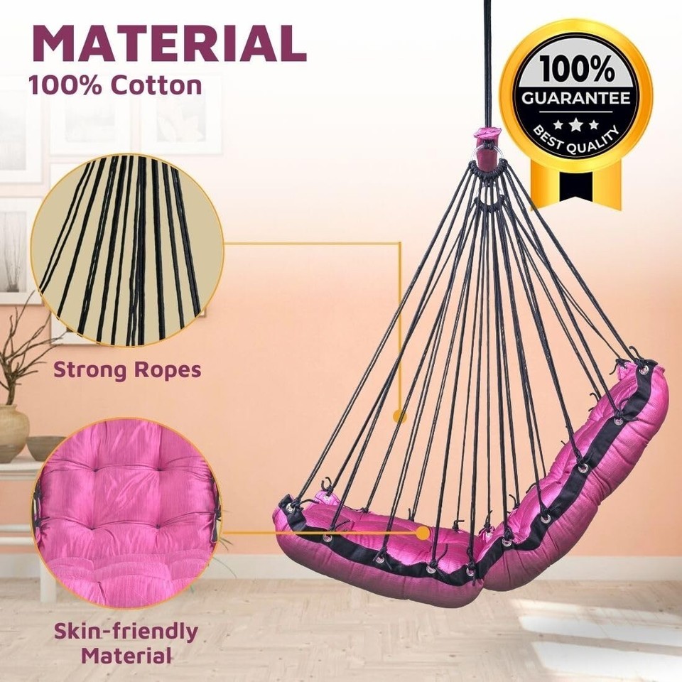 Portable Hanging Cotton Swing Relaxing Chair Jhula Cushion Decor ...