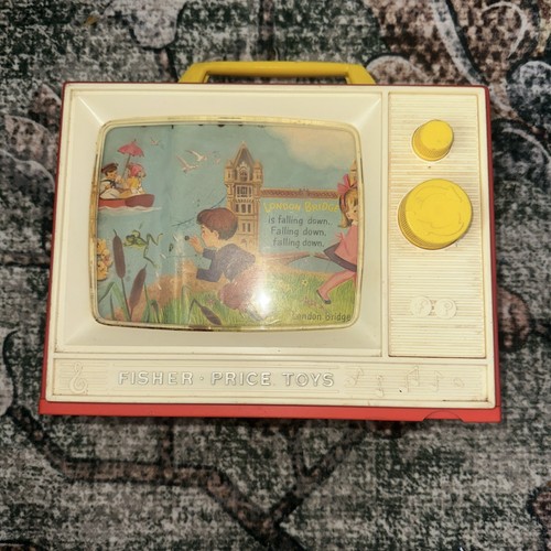 Vintage 1964 Fisher Price Toy Giant Screen Music Box TV - WORKING TV ...