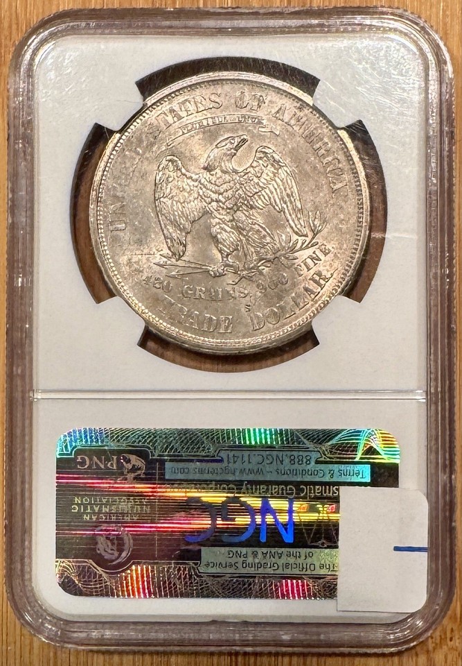 1875 S US TRADE DOLLAR COIN NGC AU 58 GORGEOUS FLASHY ORIGINAL COIN! | eBay