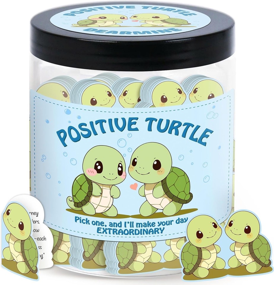 60 Positive Turtle Cards Jar, Emotional Support Affirmation Cards, Sea ...