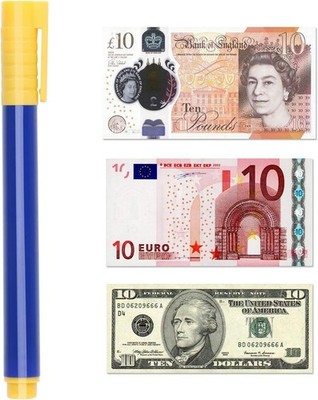 Money Checker Pen Forged Bank Note Detector Pens Fake Notes Tester Pen ...
