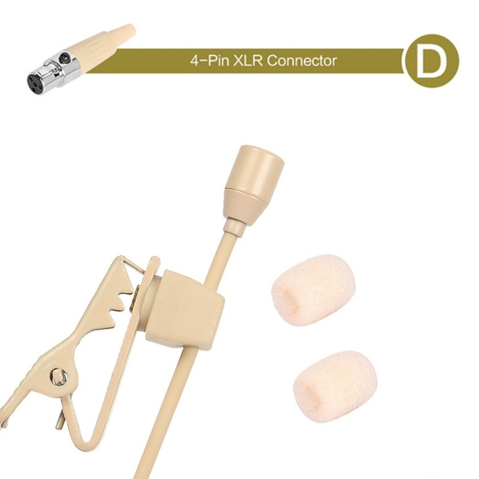 Lavalier Lapel Mic Microphone 3-Pin 3.5mm 4-Pin XLR Cardioid Lapel Clip ...