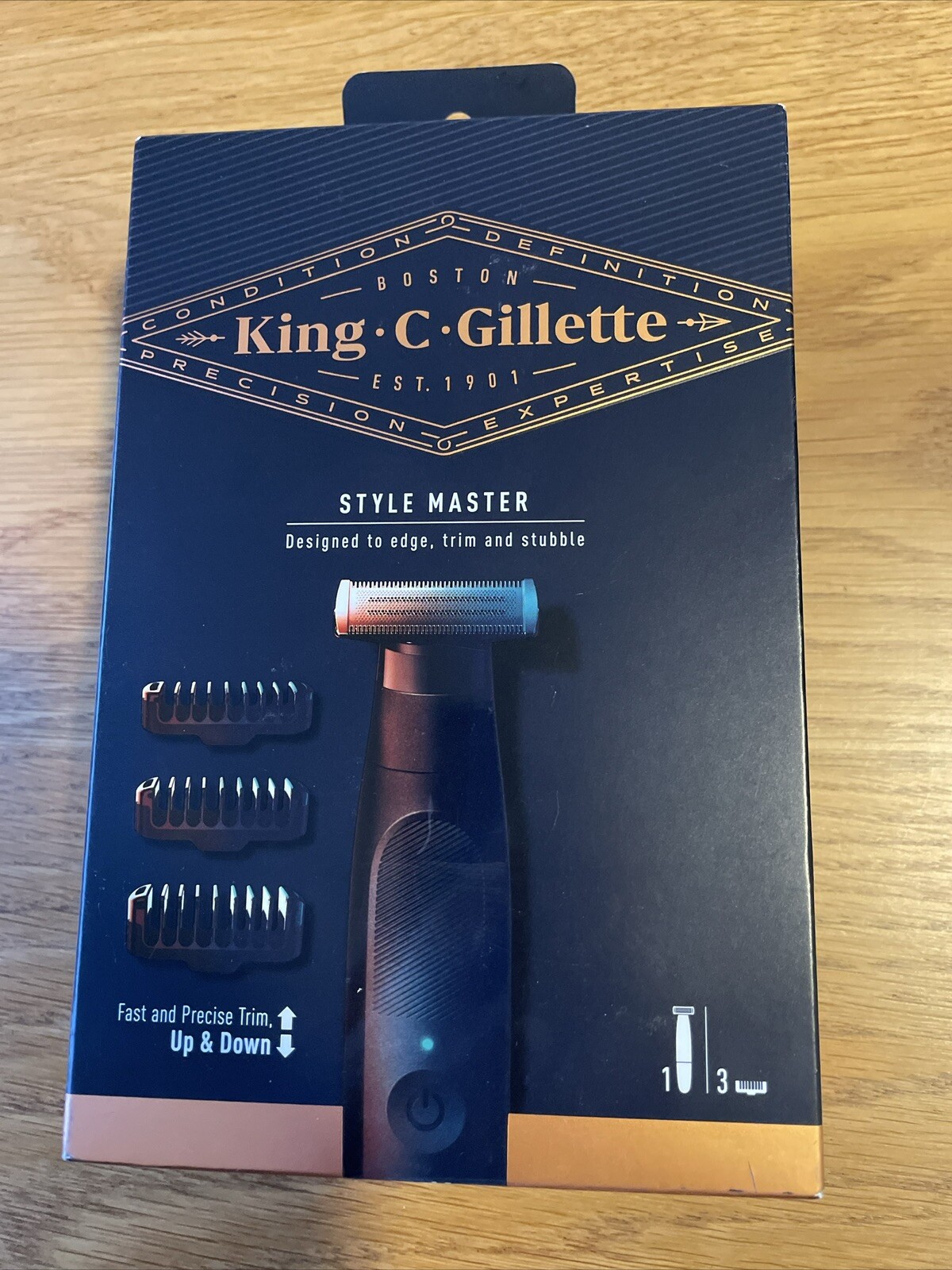 Gillette King C. Style Master Tondeuse sans Fil avec 3 Sabots - Noire ...