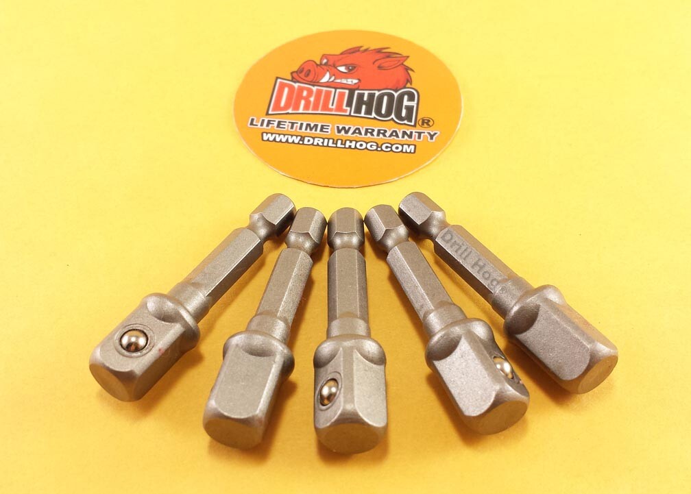 Drill Hog® 3/8" Socket Adapter Hex Shank 3/8 Impact Driver Bit Lifetime ...