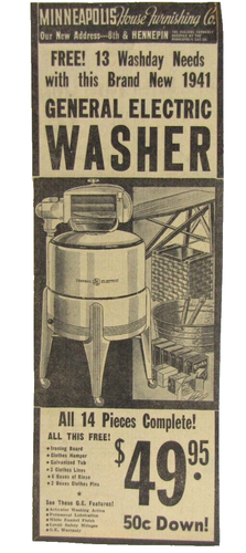 Vintage 1941 GENERAL ELECTRIC Washing Machine Newspaper Print Ad | eBay