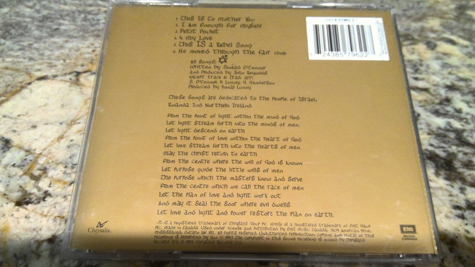 Sinead O'connor Gospel Oak CD 1997 EMI Canada release | eBay