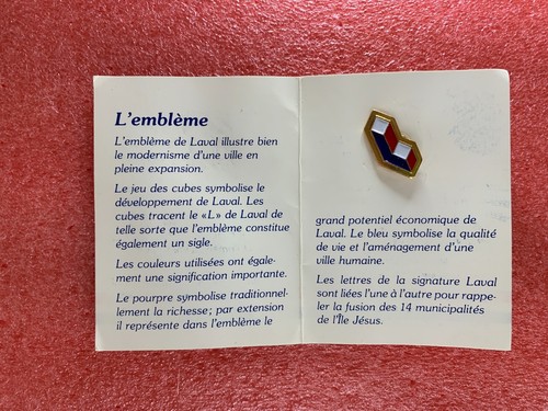 B10 Pins QUEBEC Emblème Ville de LAVAL au CANADA Souvenir Lapel pin ...