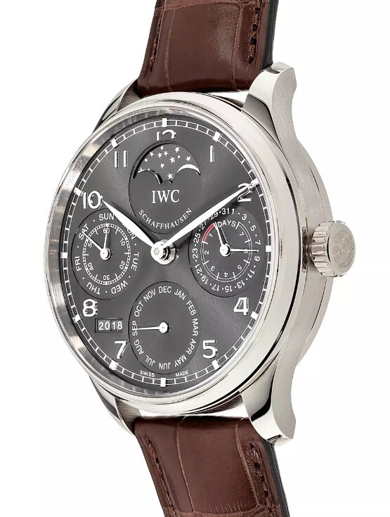 IWC Portugieser IW502218 Complete 18k White Gold Grey Dial Men's Watch ...