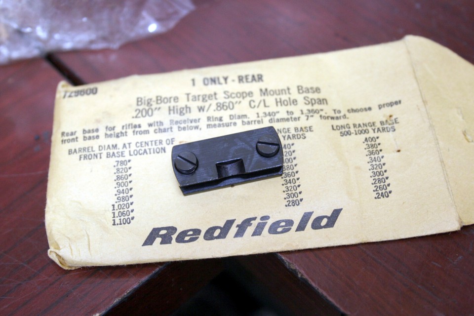 Redfield Big Bore .200" High Target Scope Base #729600 MINT! | eBay