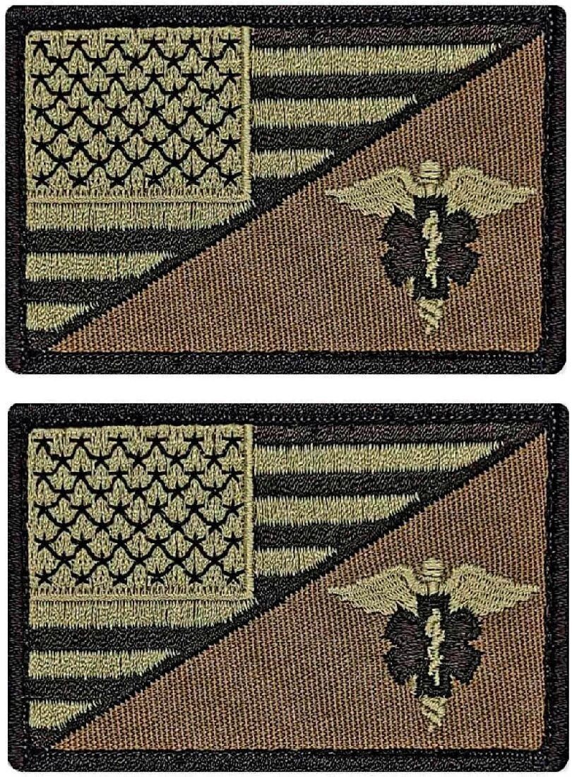 USA Flag Medic EMT EMS Paramedic Morale Patch | 2PC HOOK BACKING 3"x2 ...
