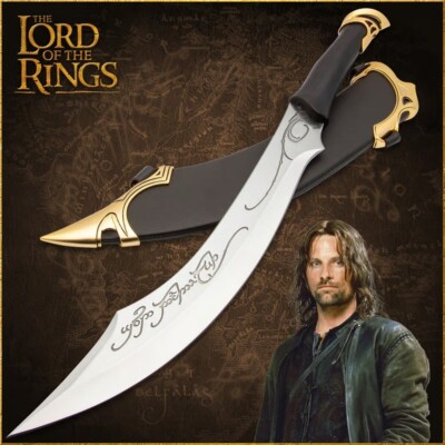 Lord of the Rings Elven Knife of Strider Elf Scimitar Aragorn Dagger ...