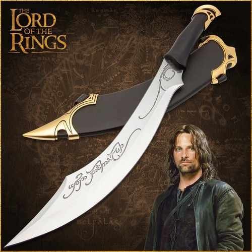 Lord of the Rings Elven Knife of Strider Elf Scimitar Aragorn Dagger ...