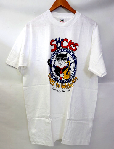 Vintage Single Stitch Clinton 1993 Socks The Cat Inauguration T-Shirt ...