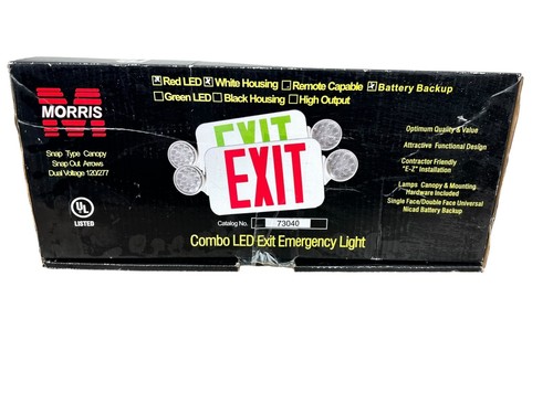 NEW Morris 73040 Round Head LED Combo Exit Emergency Light, Standard ...
