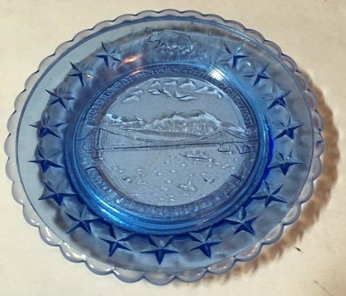 Golden Gate International Expo glass butter pat Worlds Fair Official ...