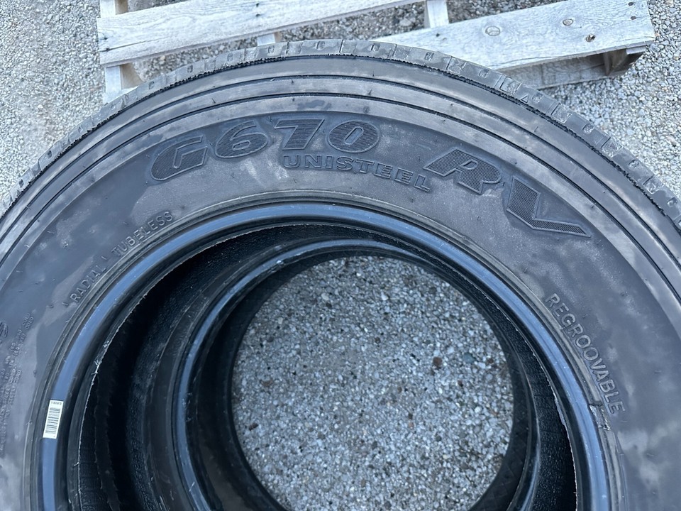 (4) Goodyear Unisteel G670 RV 245/70R19.5 Tires used Regroovable | eBay