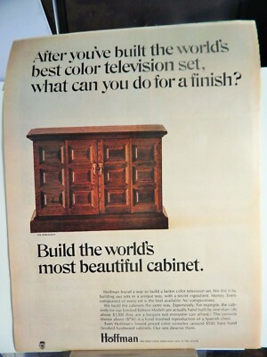HOFFMAN COLOR TV / STRAN-STEEL BUILDINGS ORIG VTG 1967 LARGE AD RARE ...