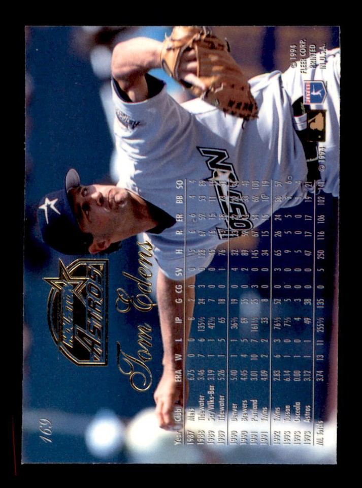 1994 Baseball Flair Tom Edens Houston Astros #169 | eBay