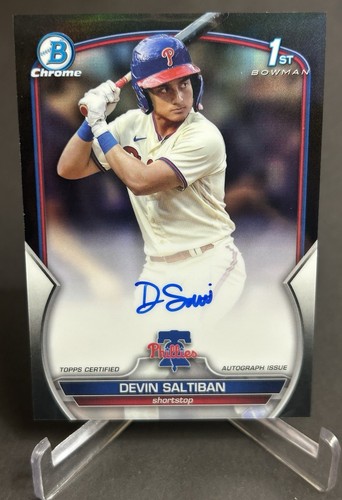 2023 Bowman Chrome Draft 1st Auto DEVIN SALTIBAN Black Refractor /75 ...