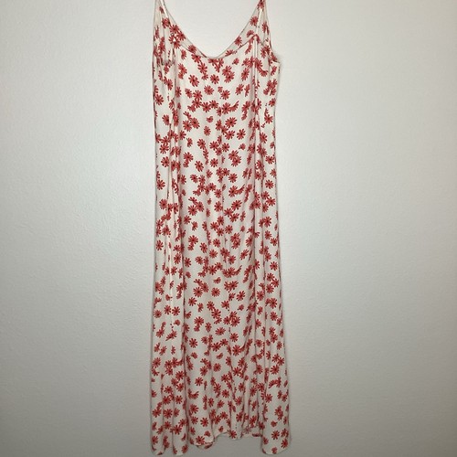 Reformation Alexandra Sip Dress Midi Red Daisies Sz 10 | eBay