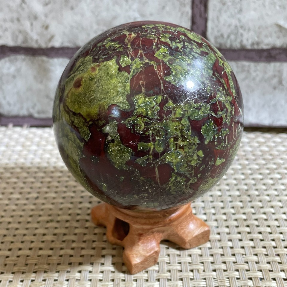 Natural Dragon Blood Stone Quartz Ball Crystal Ball Spiritual Healing ...