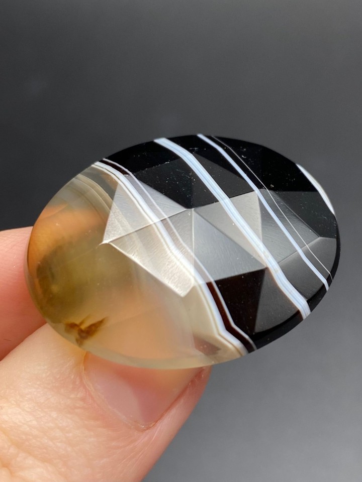 Antique Victorian Faceted Banded Agate Brooch, 9.42 Grams | eBay UK