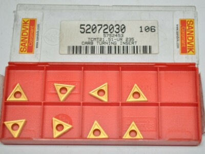 Lot of 8 Sandvik Coromant TCMT21.51 UR Grade 235 Carbide Turning ...