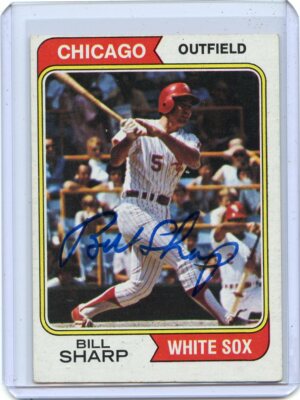 1974 TOPPS BASEBALL #519 BILL SHARP AUTOGRAPH, CHICAGO WHITE SOX ...