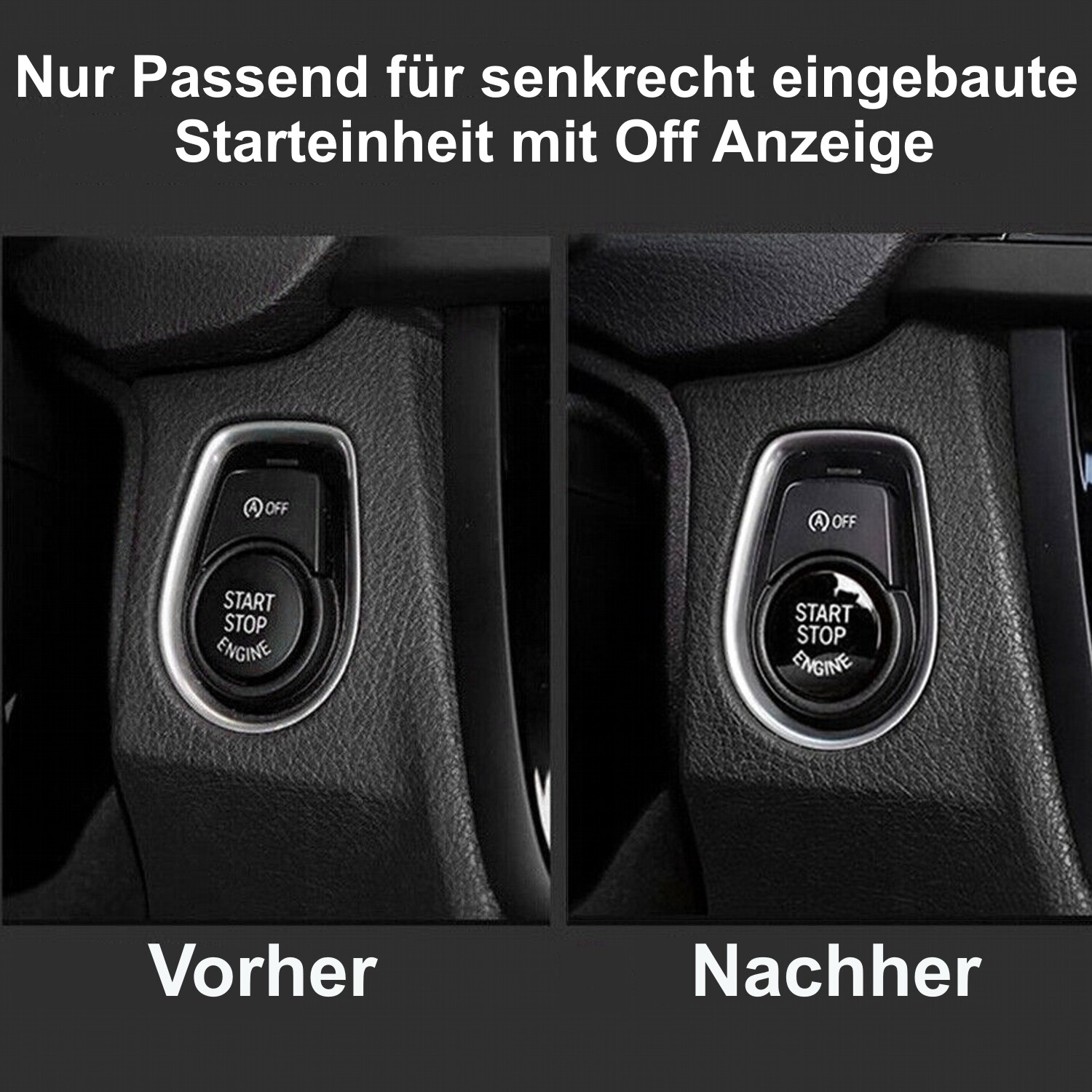 Start Stop Knopf schwarz glanz passend für BMW F10 F12 F20 F22 F30 F31 ...