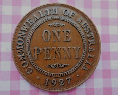 192 7 -- AUSTRALIAN George v PENNY. Check the PEARLS, a great coin ...