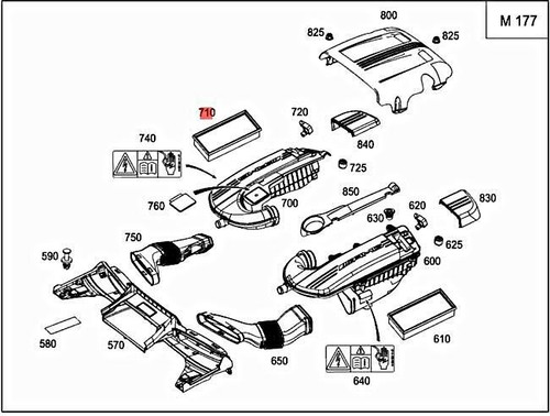 Genuine MERCEDES A205 C205 S205 W205 W463 Air filter insert 1770940004 ...
