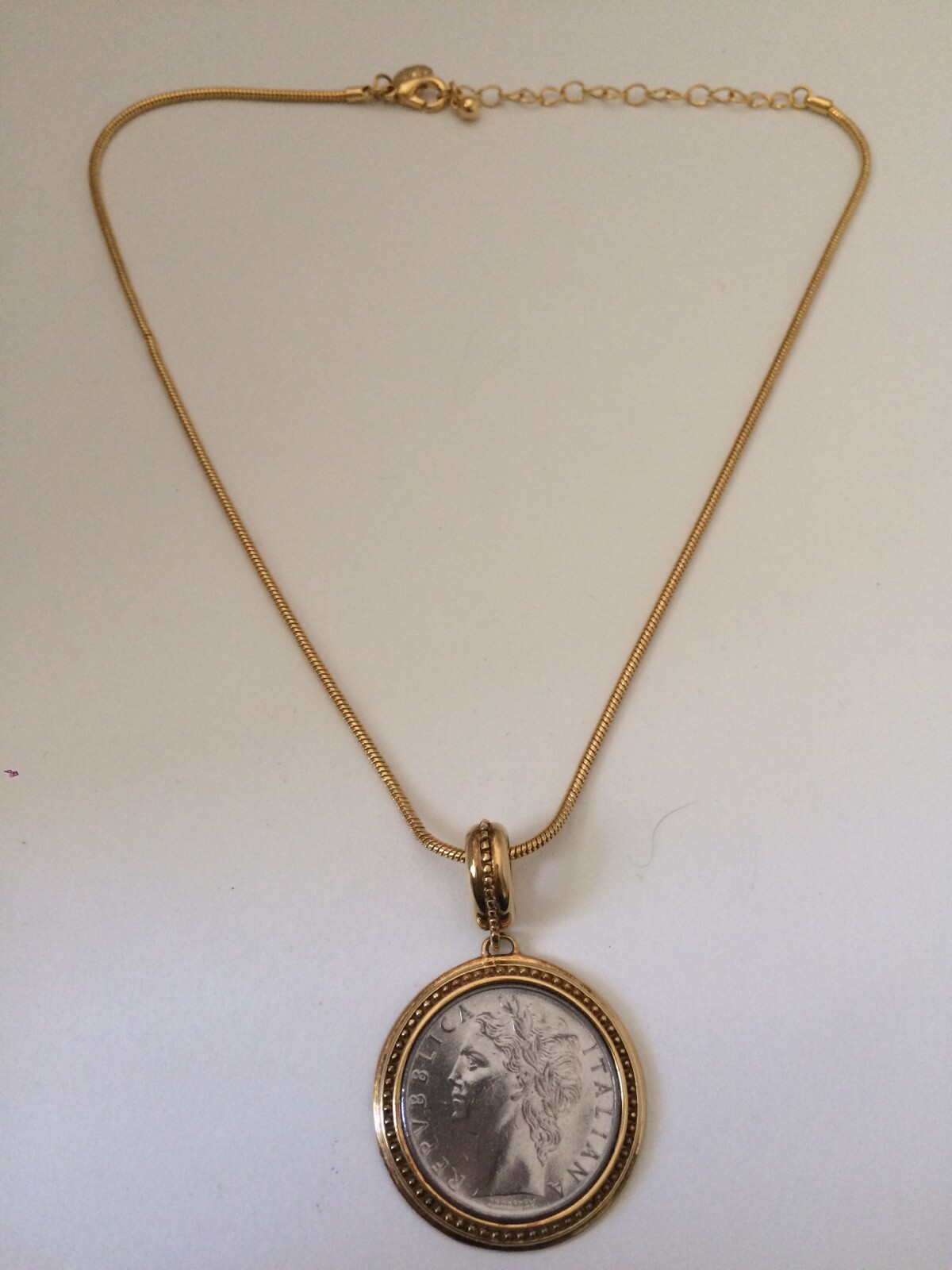 Vintage Repvbblica Italiana L.100 Coin 925 Italy Gold Overlay Sterling ...