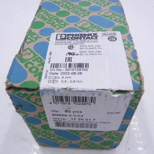 50 Pack Phoenix Contact 1720017 PCB Terminal Screw 9.52mm 10AWG 1000V ...