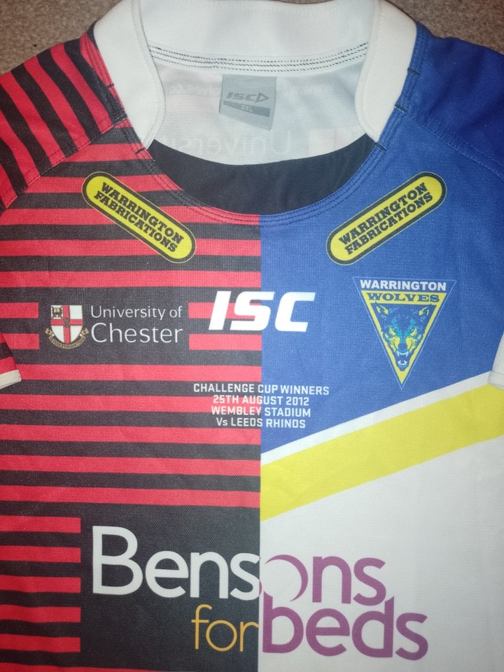 MENS WARRINGTON WOLVES 2012 SHIRT SUPER LEAGUE RUGBY JERSEY XXXL 3XL ...