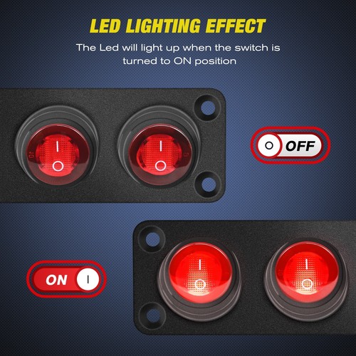 Nilight 3 Gang Rocker Switch Panel 12V Waterproof On-Off Toggle ...