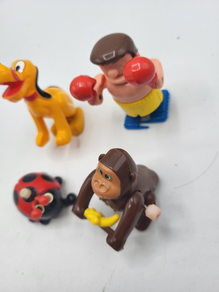 Lot of Vintage Tomy Wind-Up Toys Walkers Lady Bug Gorilla Boxer Pluto ...