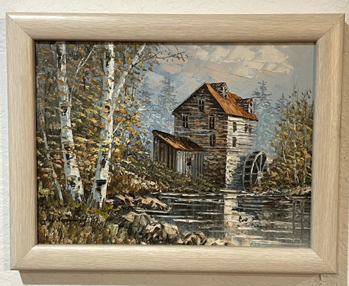 Signed W. Conway Oil Painting The Century Mill Wood Framed 14" x 18" | eBay