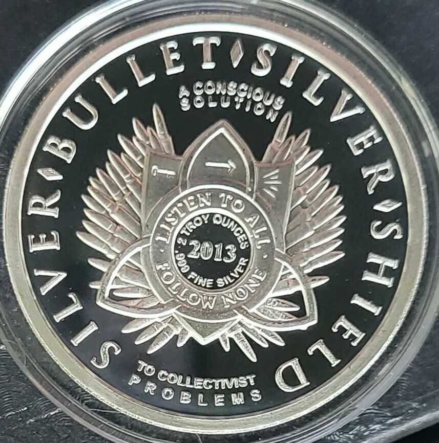 2 OZ .999 PURE SILVER SHIELD PROOF 2013 WARBIRD ROUND COIN DEBT AND ...