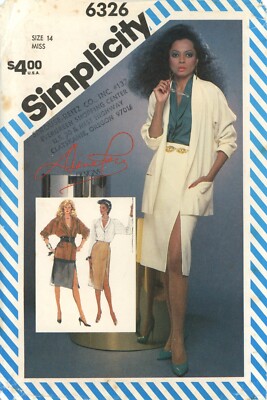 Simplicity 6326 DIANA ROSS Mock Wrap Skirt, Blouse & Shawl Collar ...
