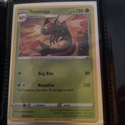 Pokémon TCG Yanmega Shining Fates 002/072 Regular Rare | eBay