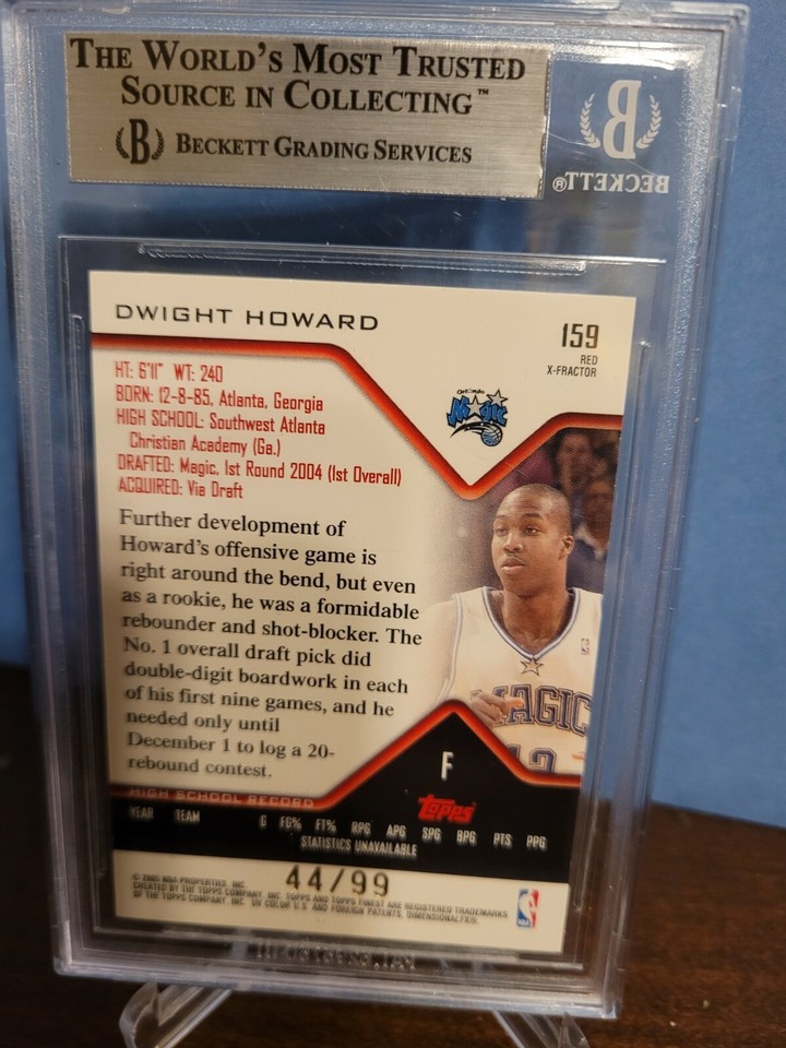 2004 Topps Finest Dwight Howard Red Refractor /149 #159 PSA 9 MINT ...