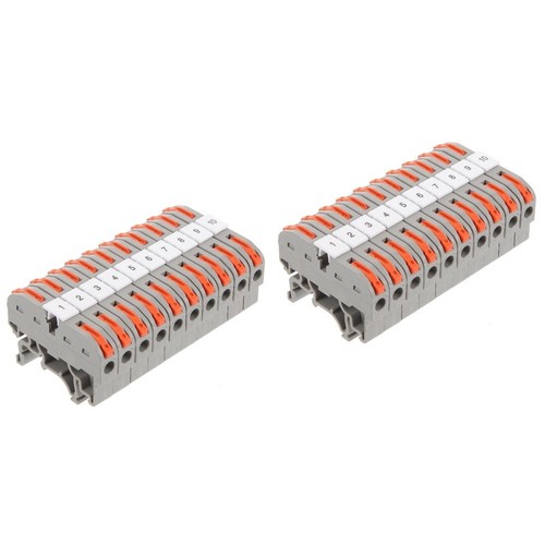 Set of 2 Rail Connector Terminal Strips Electrical Connectors Kit | eBay