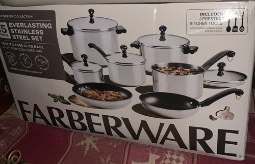 Farberware Classic Stainless Steel Cookware 15-Piece Set 631899500496| eBay