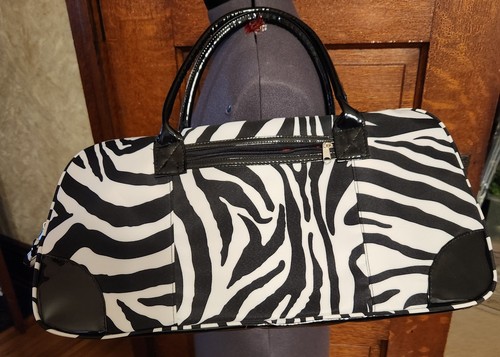 Zebra Print 20" Duffel Travel Athletic Gym Dance Cheer Bag with Pockets ...