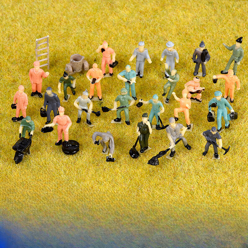1SET Miniatures Railway Construction Workers HO/OO 1:87 Scale Figures ...