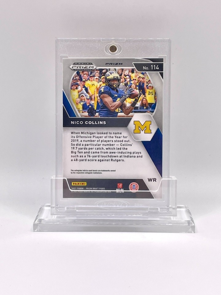 Nico Collins 2022 Panini Prizm RARE ORANGE CRACKED ICE PRIZM Rookie ...