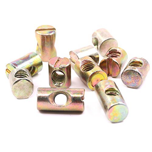 Glarks 75Pcs Metric M6 x 11mm/12mm/13mm/15mm/20mm Barrel Nuts Cross ...