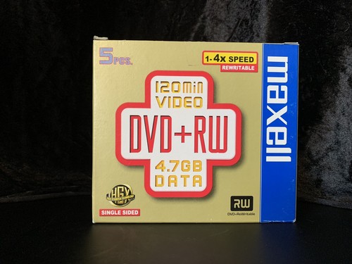 maxwell DVD+RW pack of 5. 3 brand new in cellophane 2 opened status ...