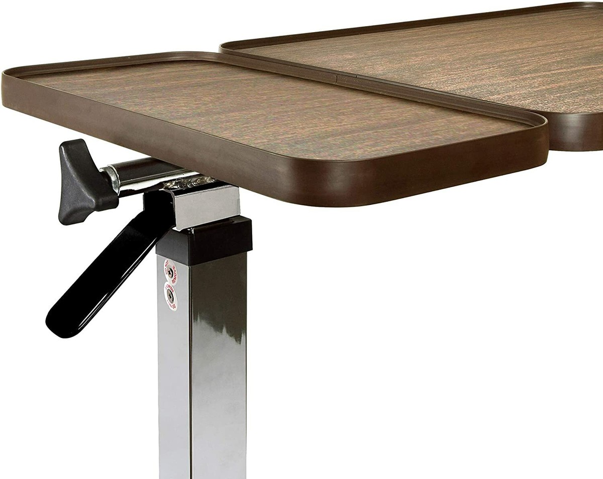 Vaunn Medical Adjustable Overbed Bedside Table With Wheels Vaunn